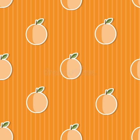 Peach Pattern. Seamless Texture with Ripe Peaches Stock Vector ...