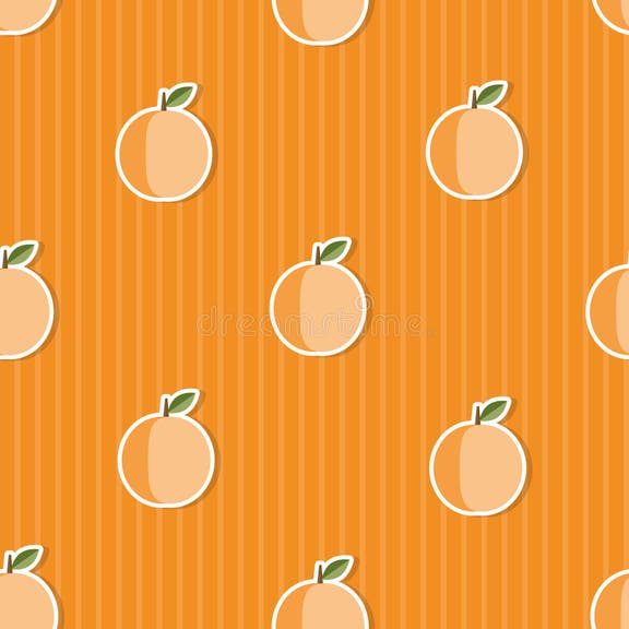 Peach Pattern. Seamless Texture with Ripe Peaches Stock Vector ...