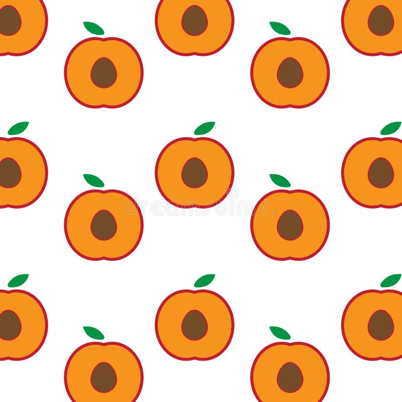Peach Pattern in a White Background. Vector Design Illustration Stock ...