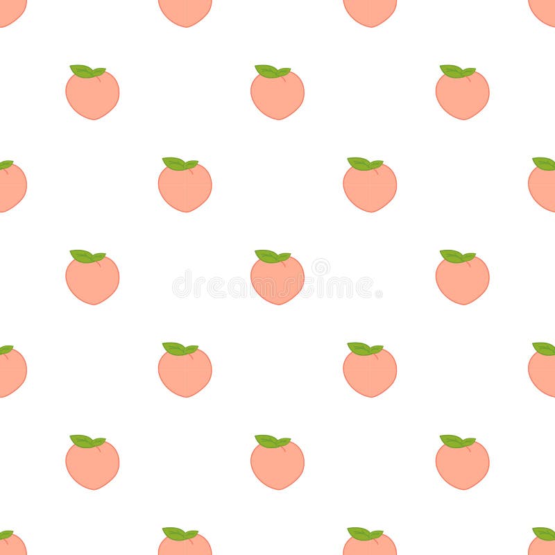 Peach Patterns Seamless. Peach Concept Illustration. Cute Peach Style ...