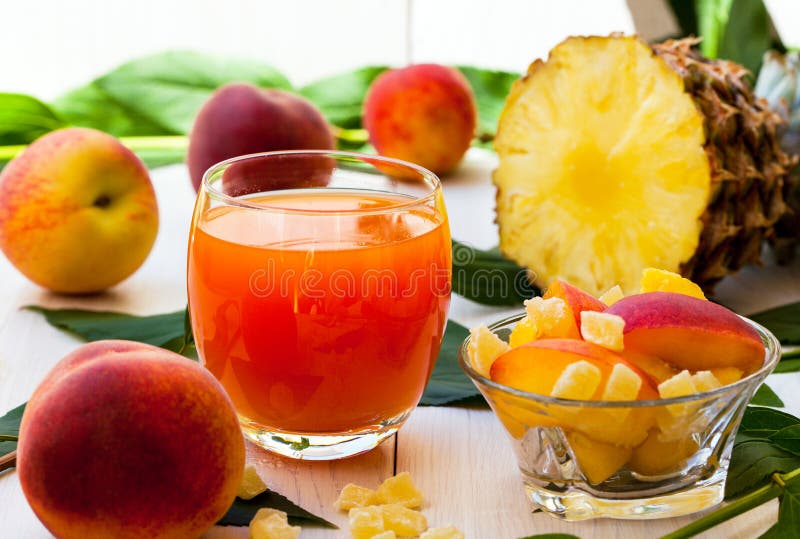 Peach and Pineapple Smoothie Stock Photo - Image of peach, healthy ...