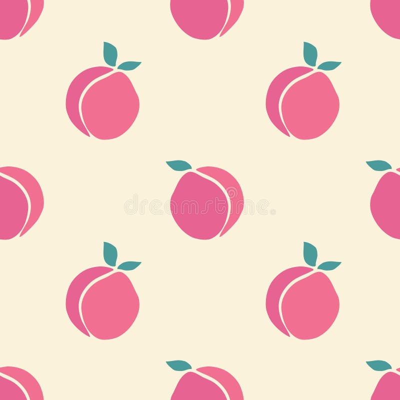 Peach Pink Pattern on Cream Background for Wallpaper Design, Summer ...