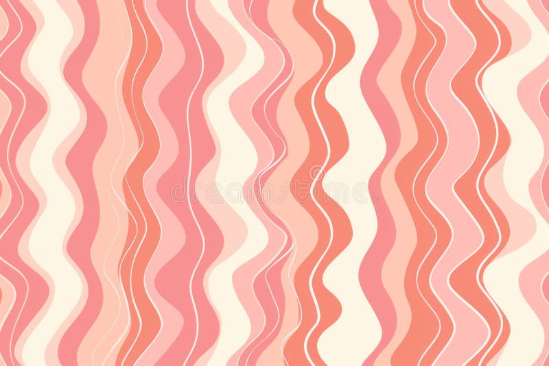 Peach and Pink Wavy Line Pattern Stock Illustration - Illustration of ...