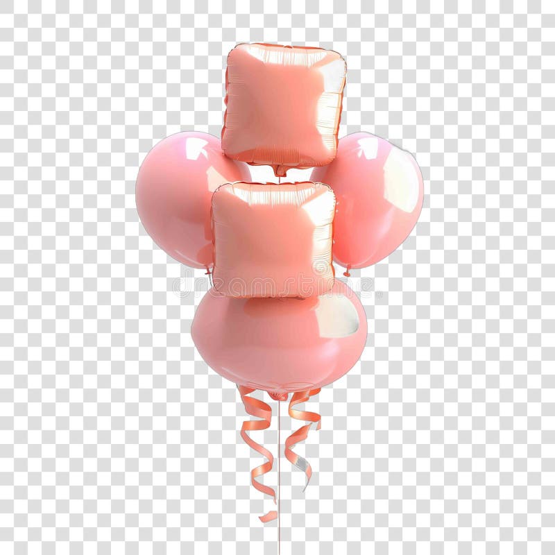 Peach Rectangular Shaped Foil Balloon Stock Illustration - Illustration ...