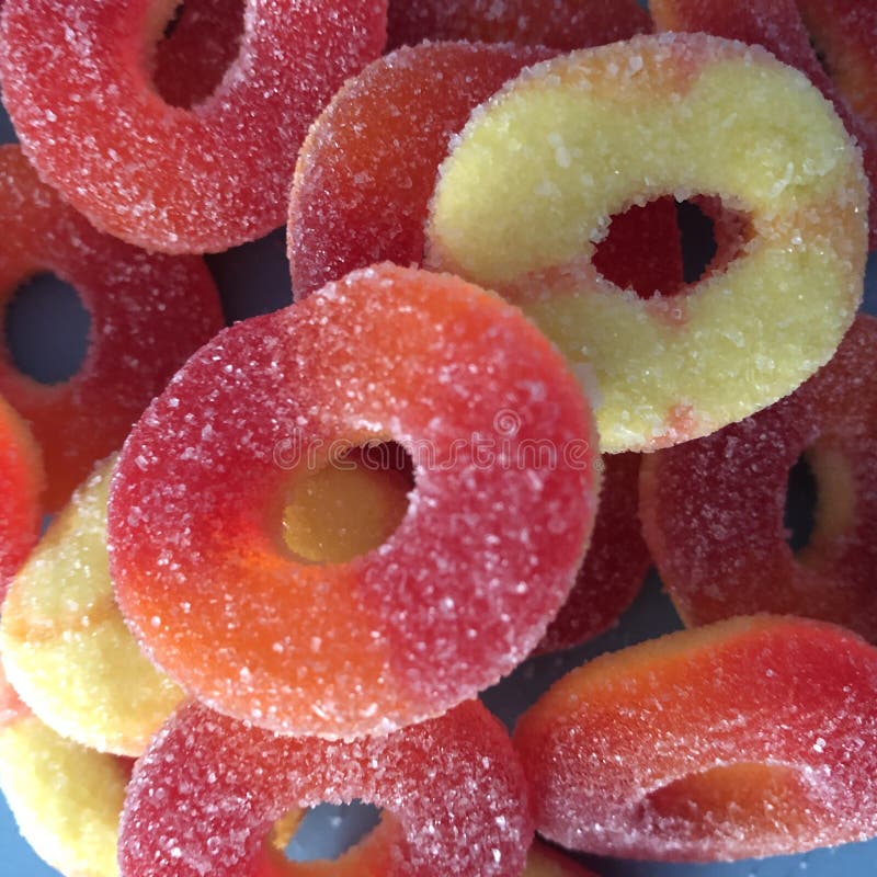 Peach Rings stock image. Image of sugar, peach, coated - 202646575