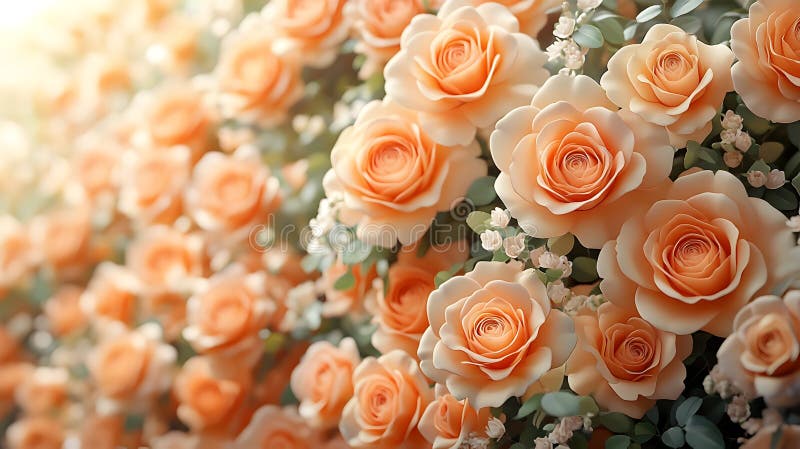 Peach Roses Illustration stock illustration. Illustration of ...