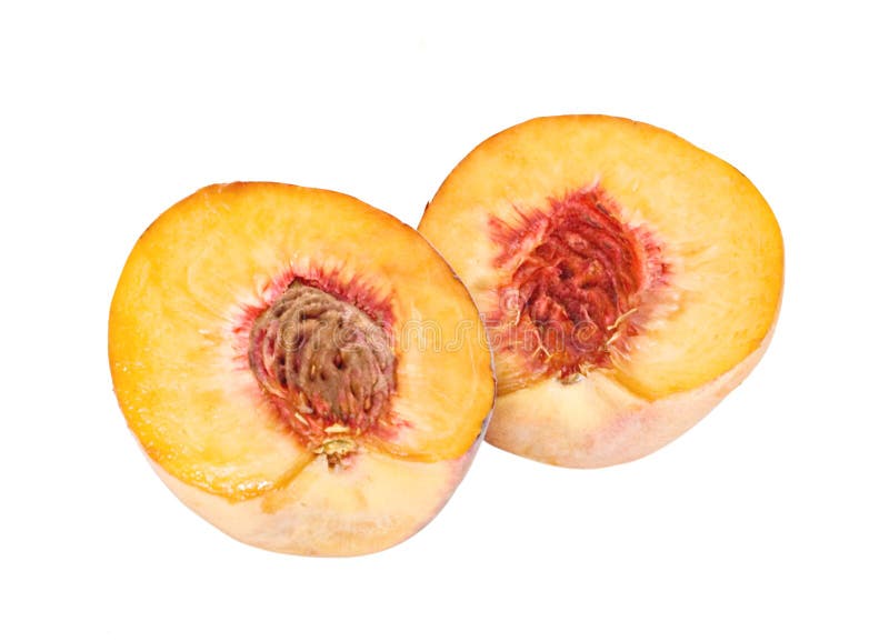 Peach sections stock image. Image of close, segment, prunus - 11049109
