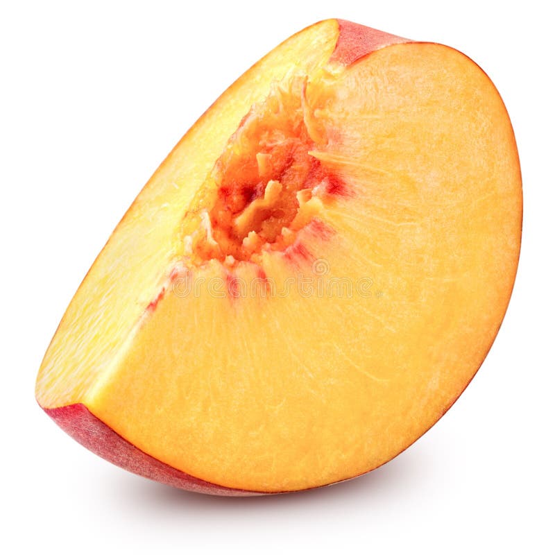 Half of fresh peach stock photo. Image of closeup, core - 46849642