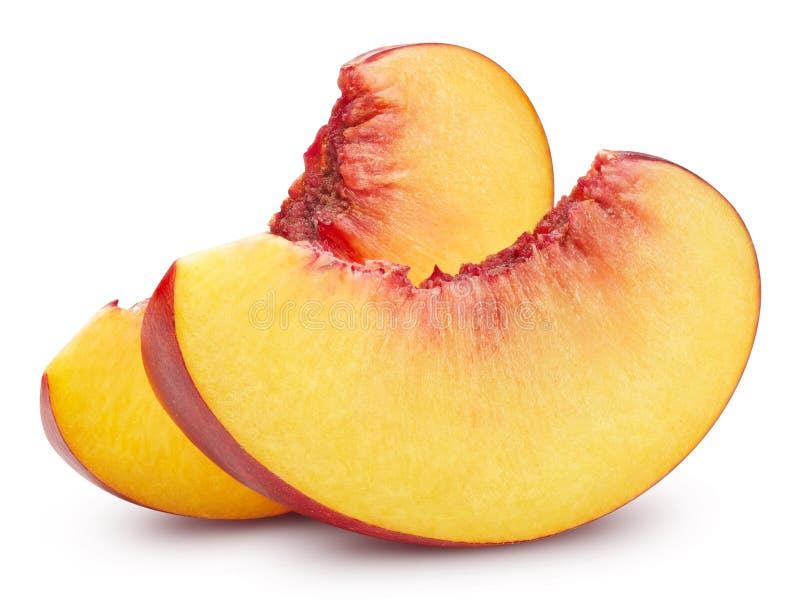 Peach Slice Isolated on White Background Stock Photo - Image of healthy ...