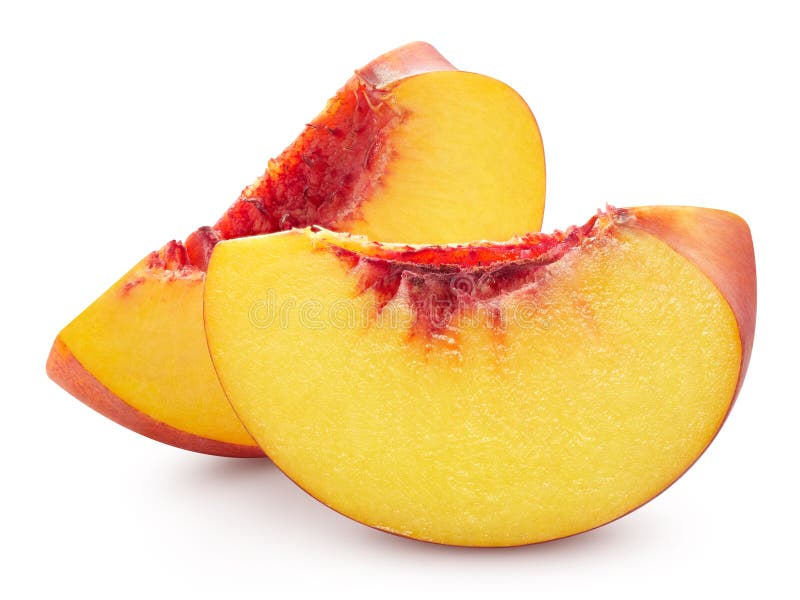 Peach Slice Isolated on White Background Stock Photo - Image of vitamin ...