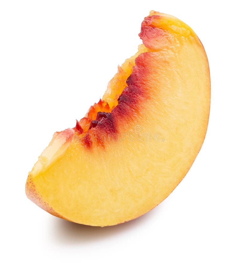 Peach with Slice Isolated White Background Stock Image - Image of ...