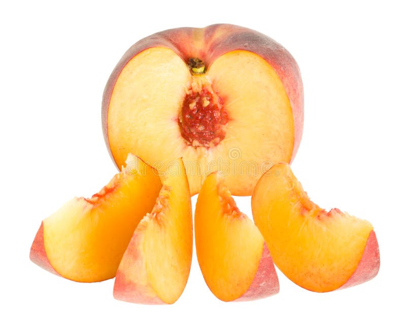 Peach with slices stock photo. Image of circle, isolated - 10605004