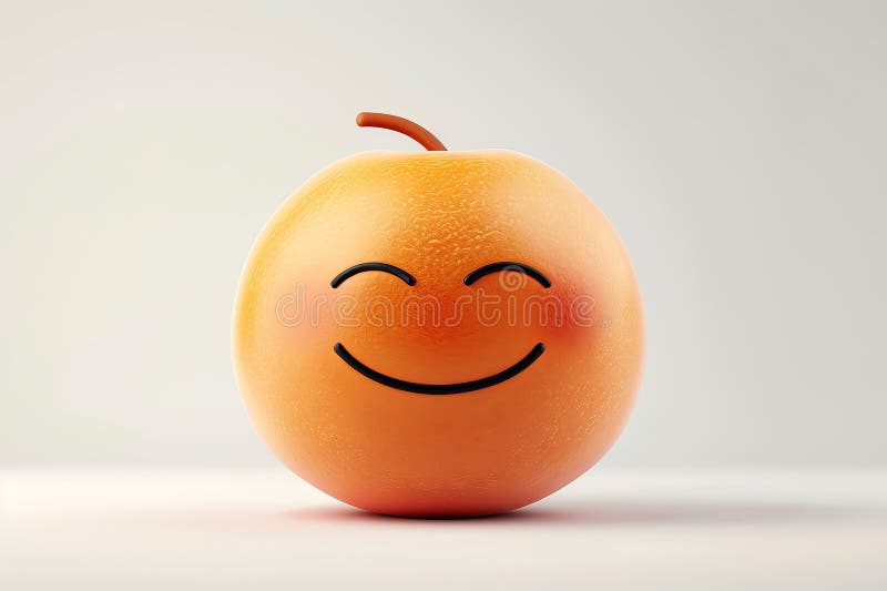 Peach, Smile Emoji, 3d Animation, Simple, White Solid Background, No ...