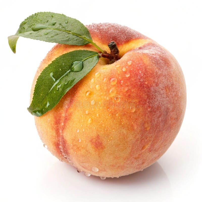 Peach Splash Isolated on White Background Stock Illustration ...