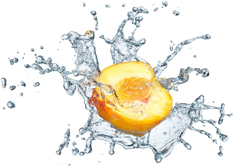 Peach in water splash stock photo. Image of splash, food - 17288044