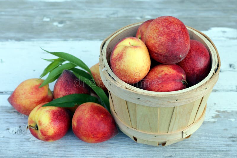 Peach on the table stock image. Image of green, freshness - 58732027