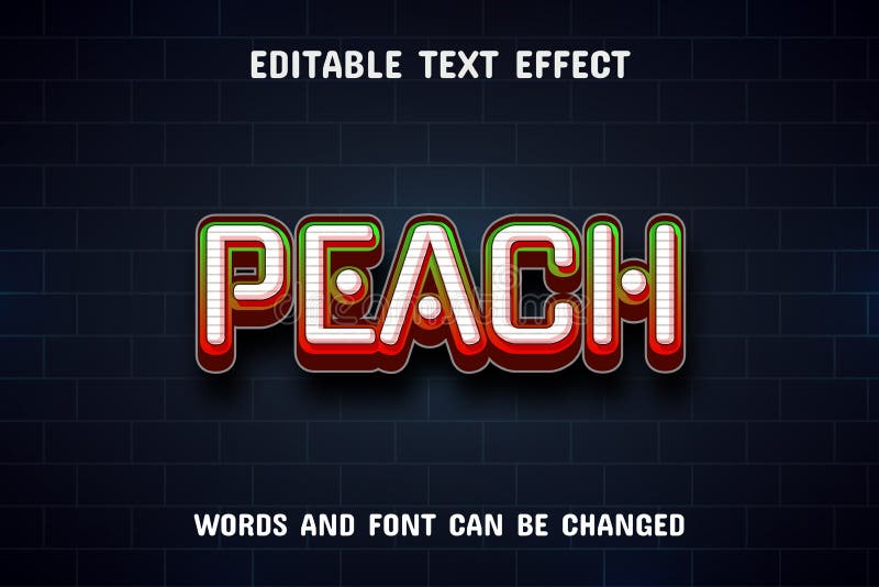 Peach Text - Neon Style Text Effect Stock Vector - Illustration of ...