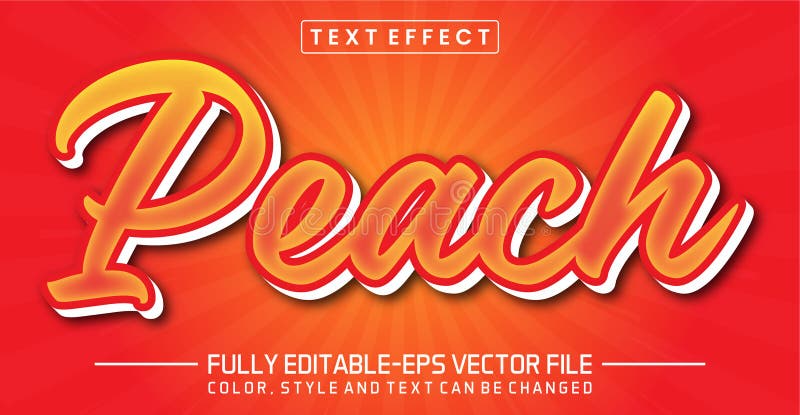 Peach Text Editable Style Effect Stock Vector - Illustration of letter ...