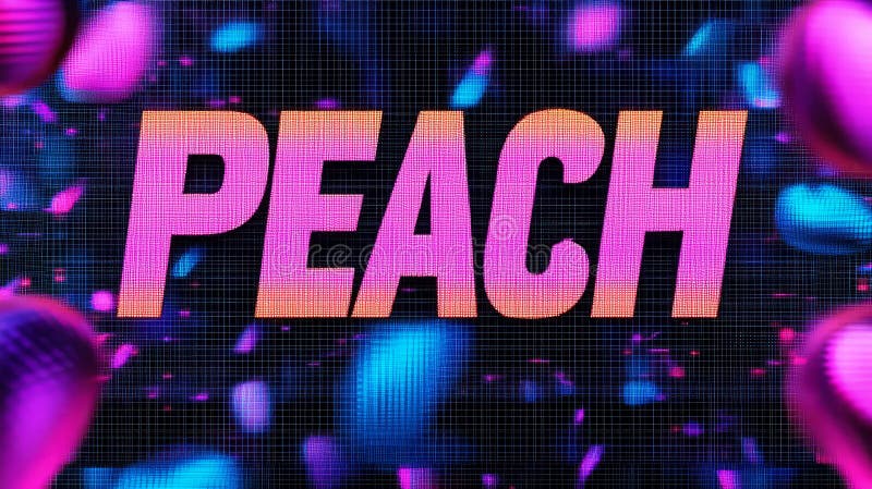 Peach Text - Neon Style Text Effect Stock Vector - Illustration of ...