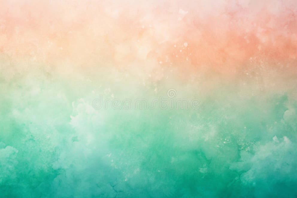Peach To Mint Gradient with Dreamy Soft-focus Crayon Textures Stock ...