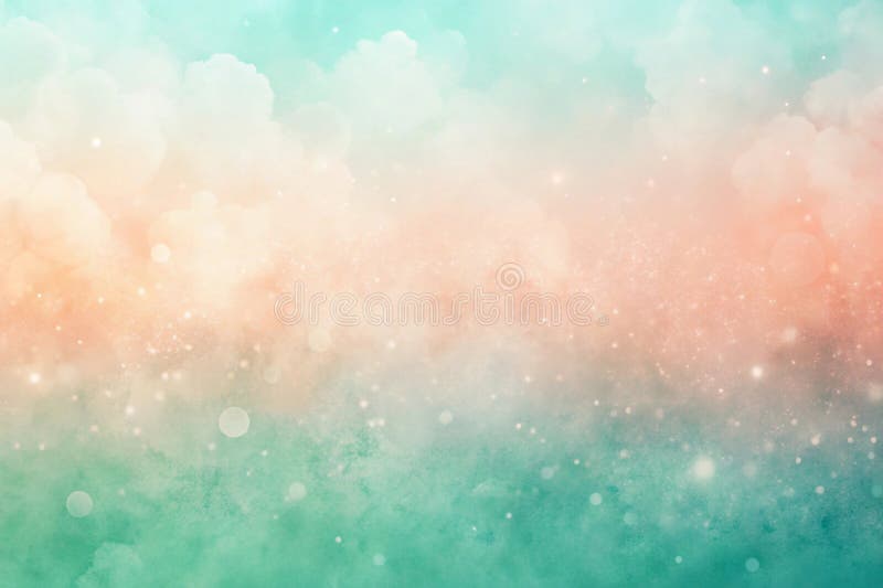 Peach To Mint Gradient with Dreamy Soft-focus Crayon Textures Stock ...