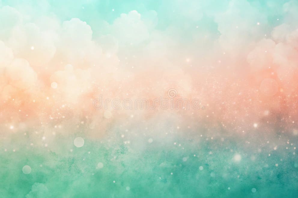 Peach To Mint Gradient with Dreamy Soft-focus Crayon Textures Stock ...