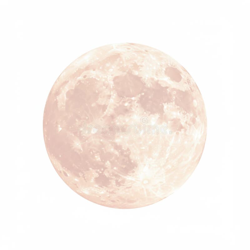 Peach-toned Full Moon in a White Background Stock Illustration ...