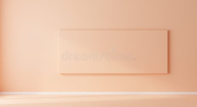 Peach Tone Wall with Blank Canvas for Minimalist Interior Design, AI ...