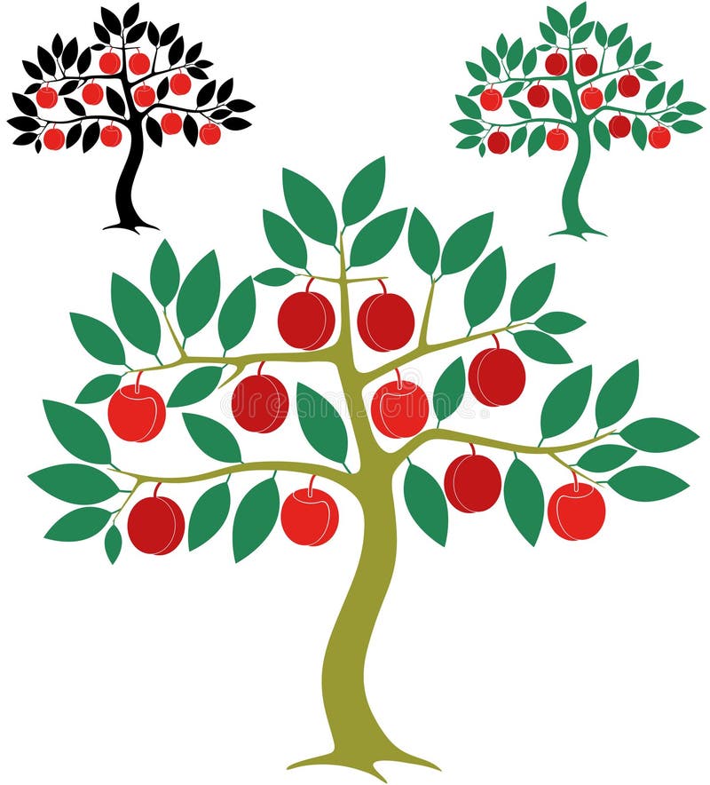 Peach tree stock vector. Illustration of sweet, element - 48620739