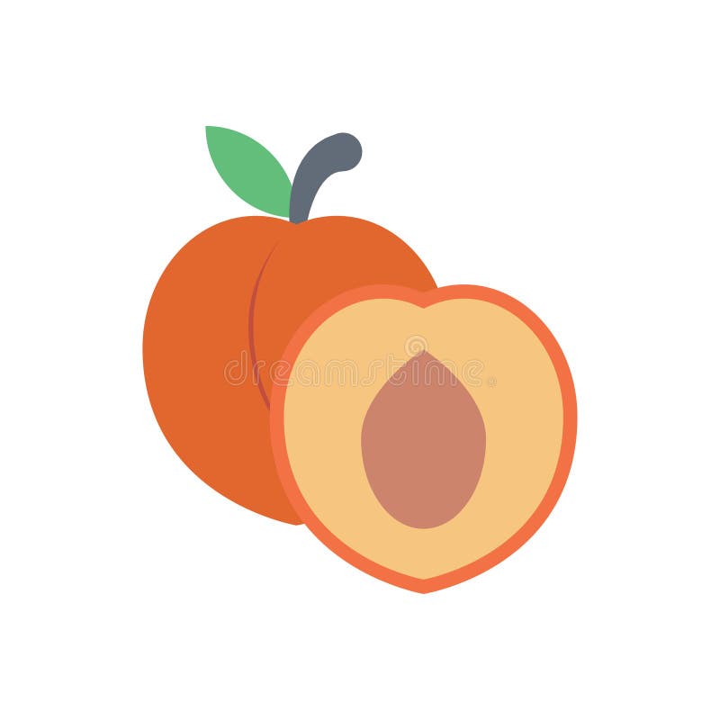Peach Vector Flat Color Icon Stock Vector - Illustration of premium ...