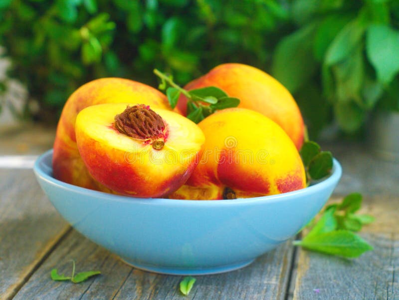 Peaches stock image. Image of yellow, summer, sweet, ripe - 44028199
