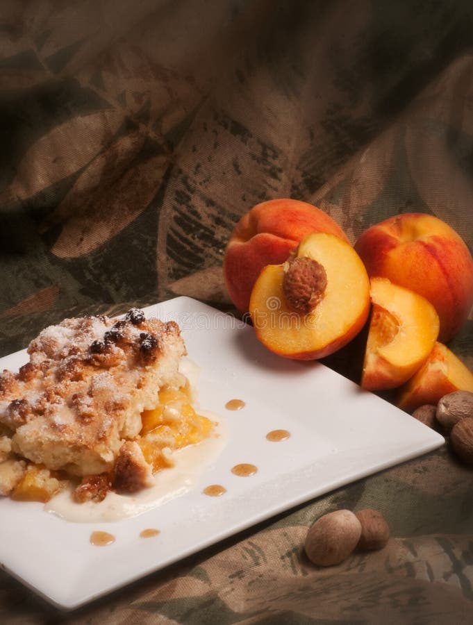 Peaches genoise stock photo. Image of dessert, fruit - 33352696