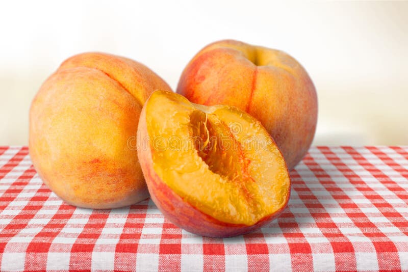 Peaches stock photo. Image of tablecloth, three, objects - 62039126