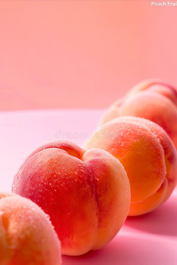 Peaches on a pink surface stock image. Image of cloth - 322930301