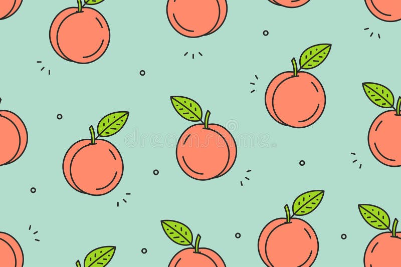 Peaches seamless pattern stock vector. Illustration of fresh - 102355817
