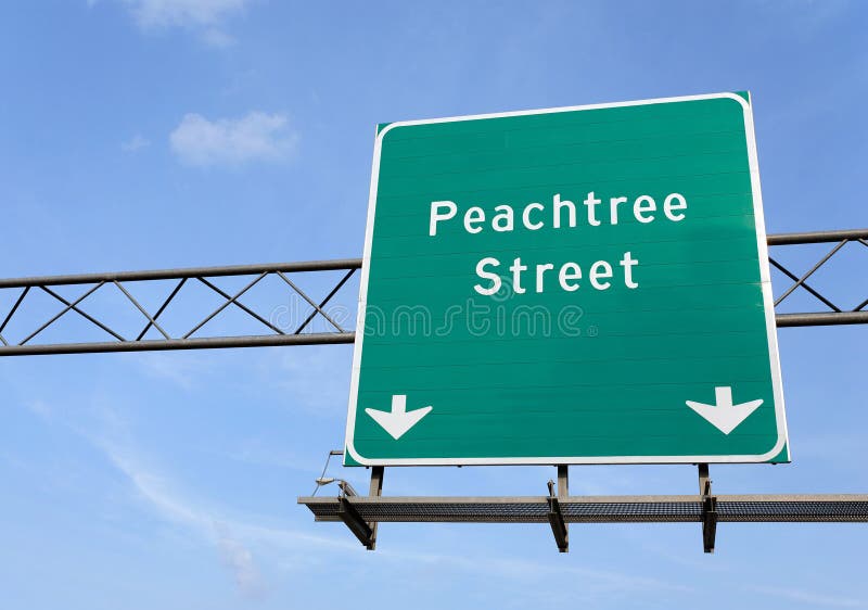 Road Sign for Peachtree St. Stock Image - Image of urban, downtown: 2051873