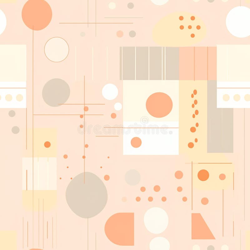 "Peachy Geometric Shapes Pastel Seamless Pattern for Wallpaper, Tile ...