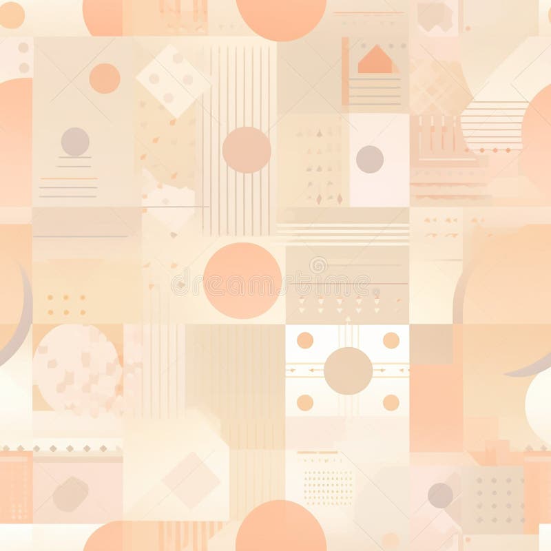 "Peachy Geometric Shapes Pastel Seamless Pattern for Wallpaper, Tile ...