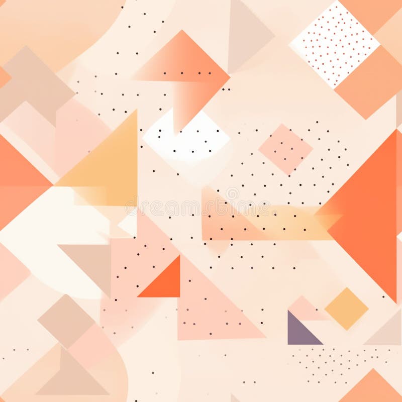 "Peachy Geometric Shapes Pastel Seamless Pattern for Wallpaper, Tile ...