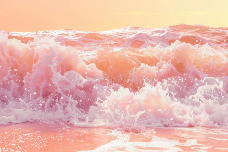 Peachy Ocean Waves. Sea Pink Texture Pattern Stock Photo - Image of ...