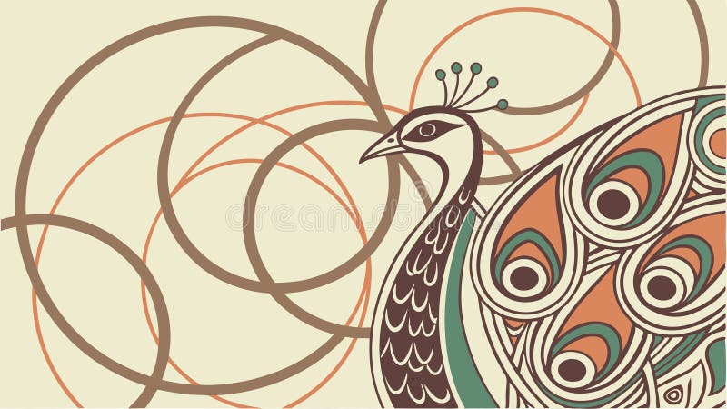 Peacock Abstract Circular Feather Pattern Elegant Bird Beauty Art ...