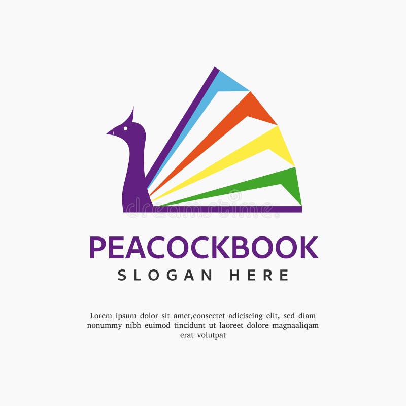 Peacock Book Logo Design Template Stock Vector - Illustration of brand ...