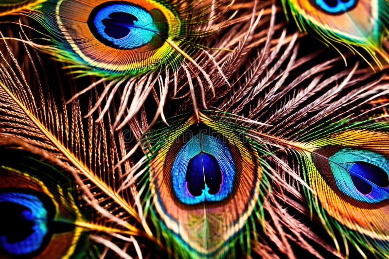 Peacock Colorful Feather Pattern Texture, Abstract Background Showing ...
