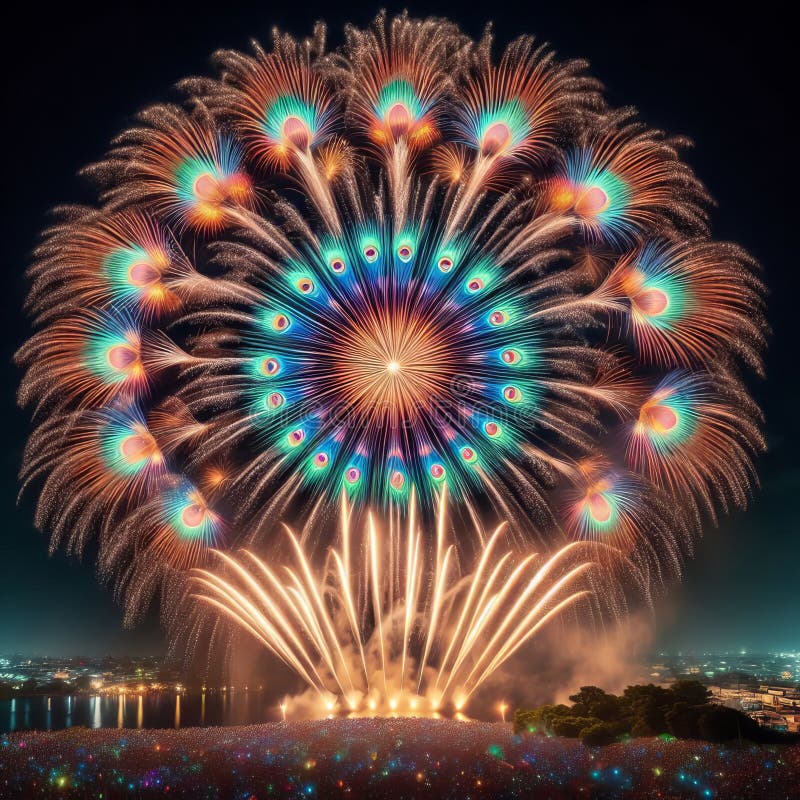 2 81. Peacock Comet_ Fireworks that Shoot a Comet-like Stock Image ...