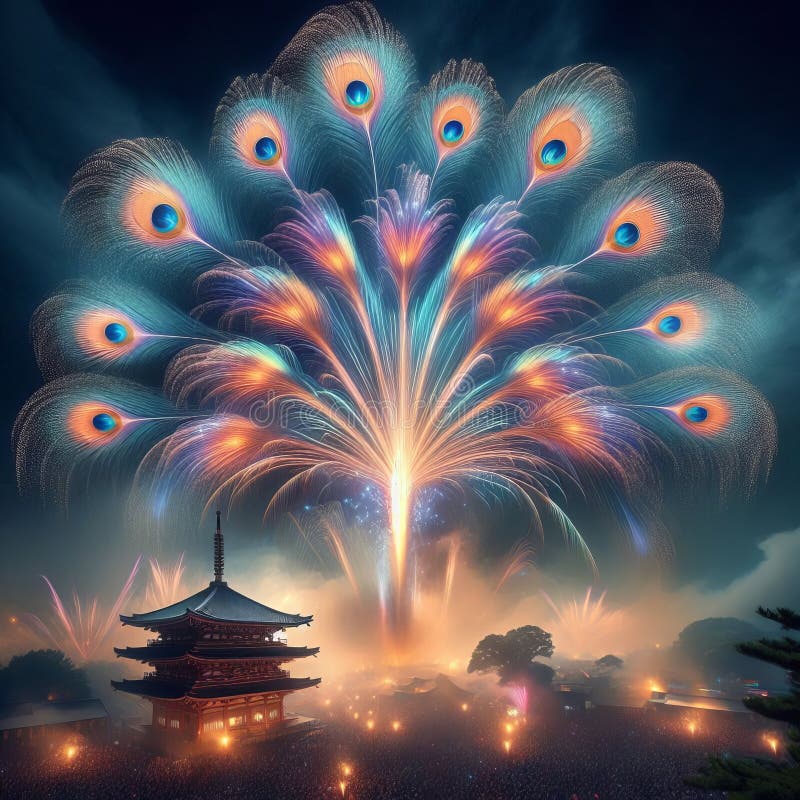 7 81. Peacock Comet_ Fireworks that Shoot a Comet-like Stock Photo ...