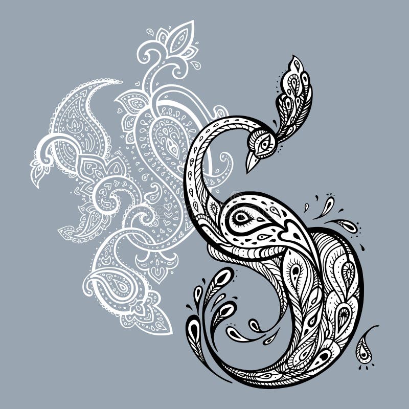 Peacock Decorative Vector Illustration Stock Illustration