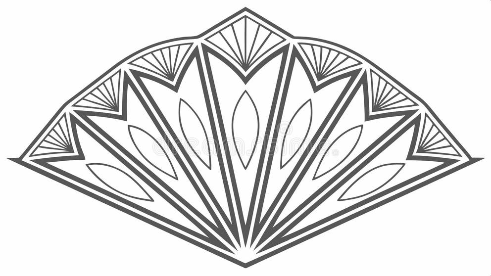 Peacock Feather Fan Outline, Elegant Shape, Decorative Element Vector ...