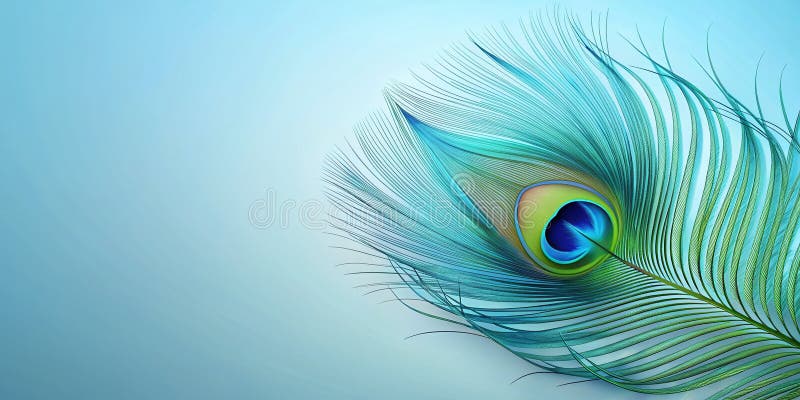 Peacock Feather Gradient from Green To Blue in an Abstract Wireframe ...