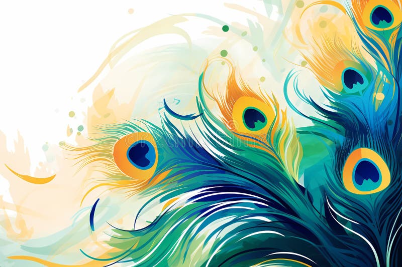 Peacock Inspired Abstract Energetic Colorful Background Stock ...