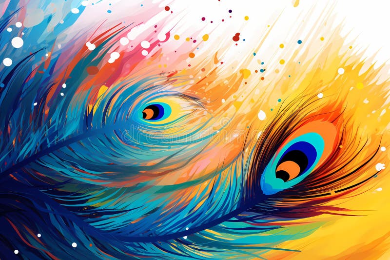 Peacock Inspired Abstract Energetic Colorful Background Stock ...